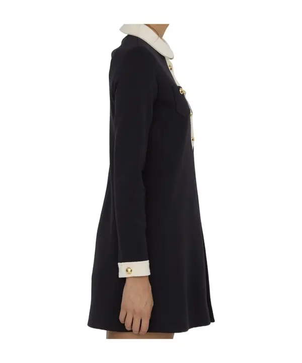 Celine Mini Trapeze Dress In Wool Jersey