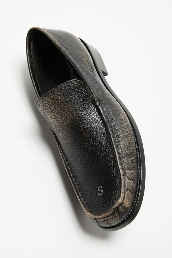 Acne Studios Stitched Slip-on Loafers - Black
