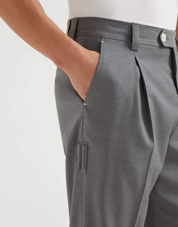 Brunello Cucinelli Tailored Wool Trousers - Black