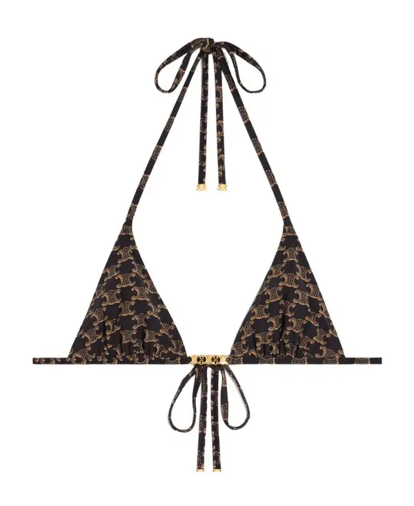 Celine Triangle Top In Monogram Jersey - Black