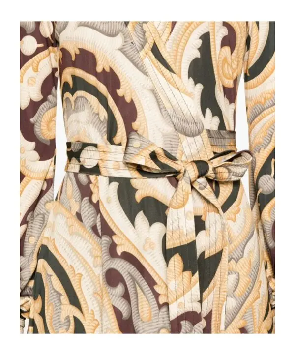 Etro Long-sleeved Printed Midi Dress