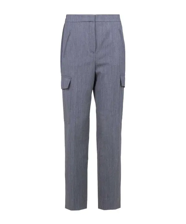 TWINSET Straight Leg Cargo Pants With Buckled Closures