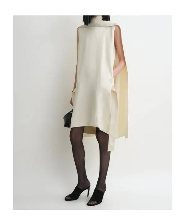TOTEME Raw-edge Silk Cape Dress
