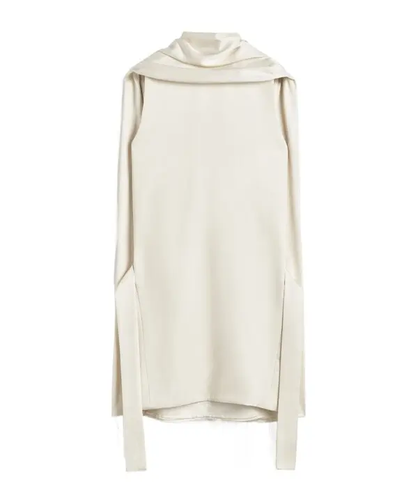 TOTEME Raw-edge Silk Cape Dress - Beige