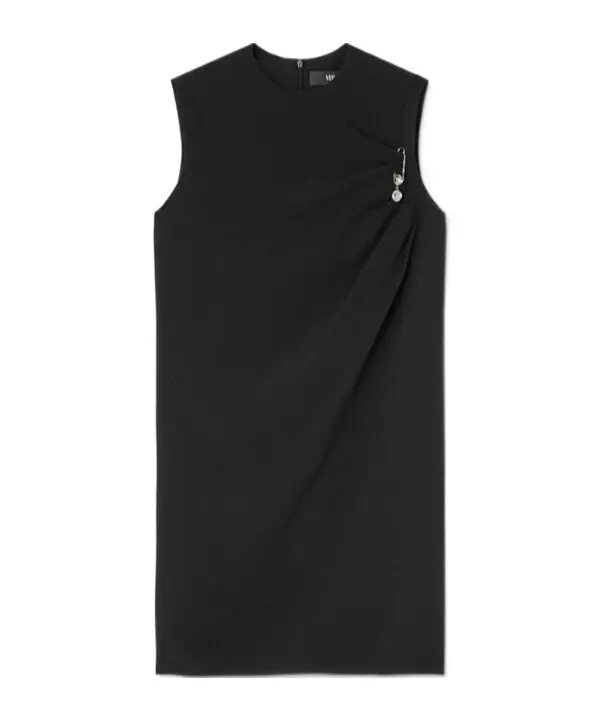 Versace Sleeveless Mini Dress With Safety Pin Detail - Black