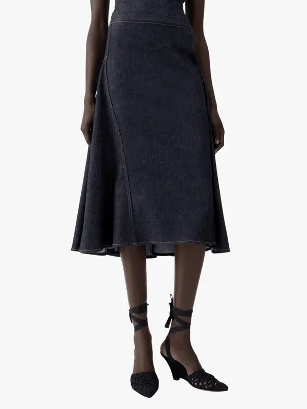 Jacquemus Zippered Denim Skirt - Black