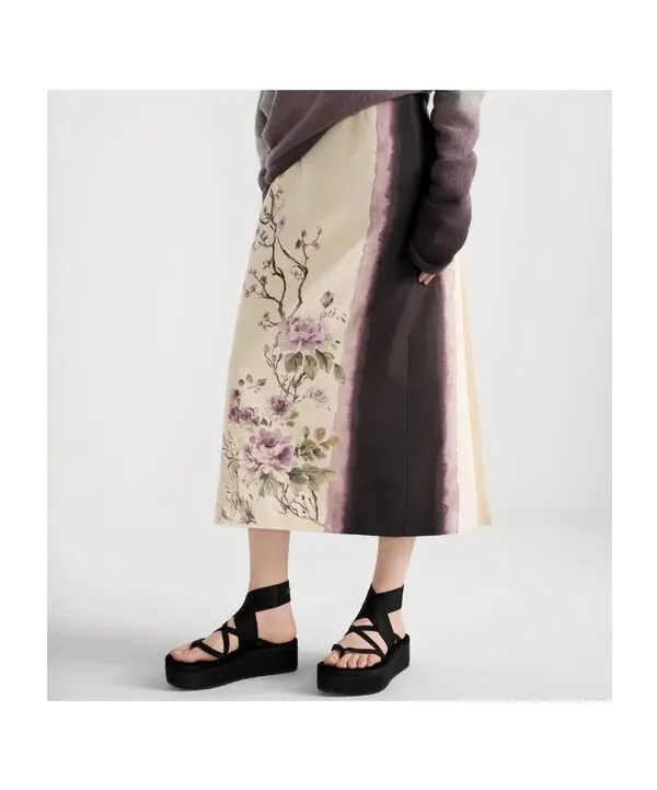 Dior Floral Print Midi Skirt
