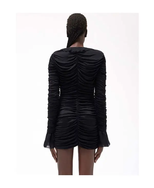 Blumarine Ruched Ruffle Detailed Dress