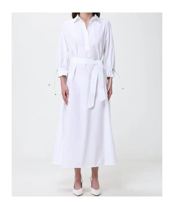 Max Mara Mirto Drawstring Sleeved Maxi Dress