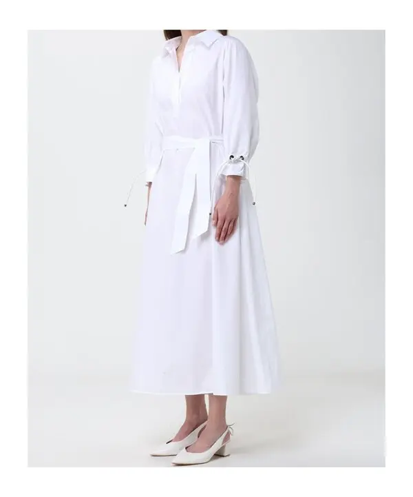 Max Mara Mirto Drawstring Sleeved Maxi Dress