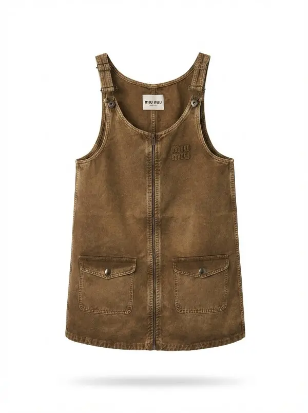 Miu Miu Logo-motif Sleeveless Denim Dress