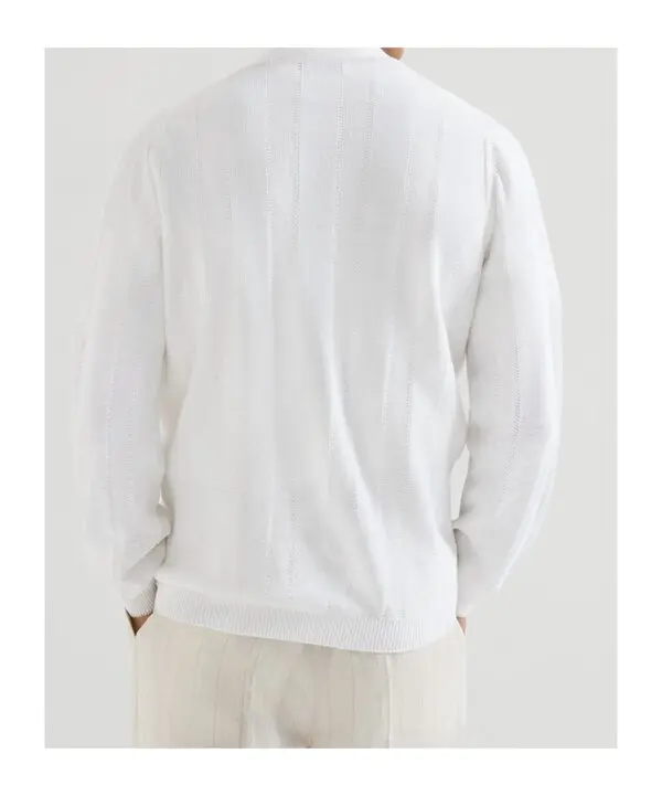 Brunello Cucinelli Textured Rib Cardigan - White