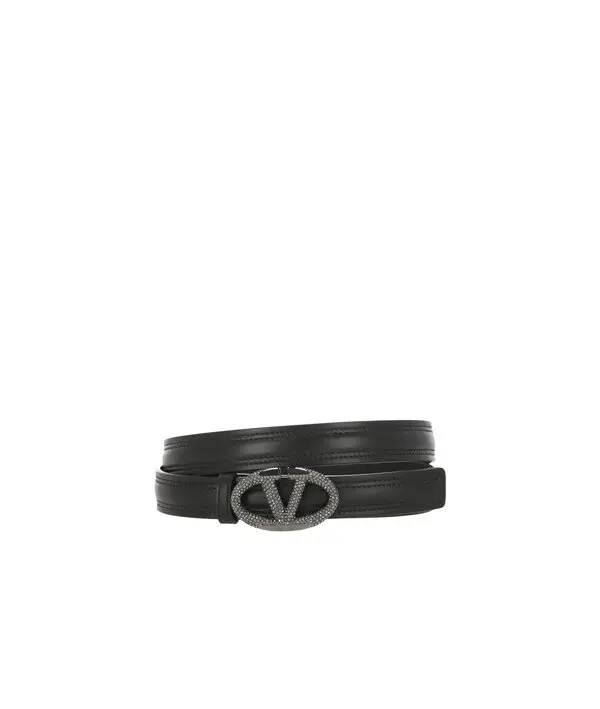 Valentino Garavani Vlogo Signature Embellished Belt - Black