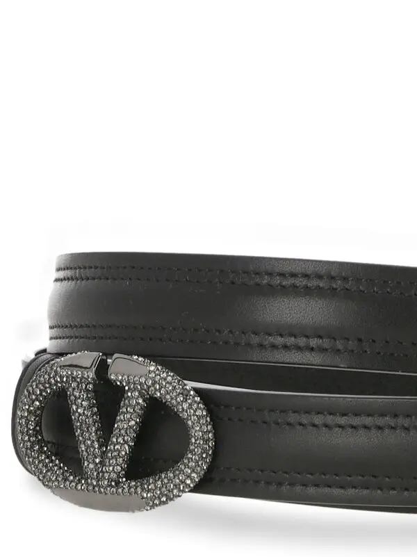Valentino Garavani Vlogo Signature Embellished Belt - Black