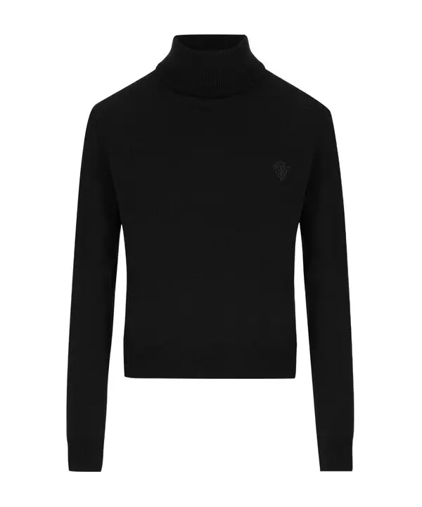 Gucci Wool Turtleneck Jumper With Crest Embroidery