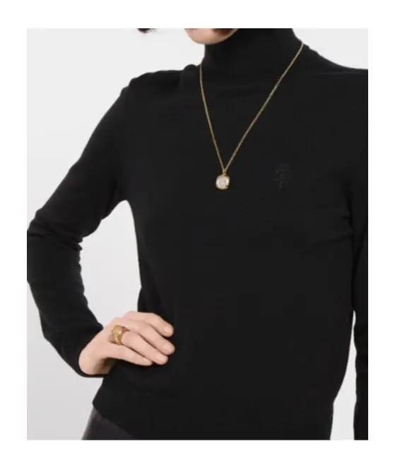 Gucci Wool Turtleneck Jumper With Crest Embroidery