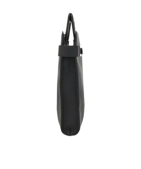 FERRAGAMO Gancini Buckle Business Bag - Black