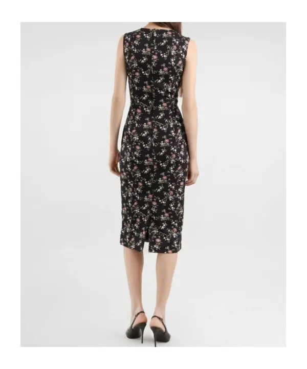 Dolce & Gabbana Sleeveless Floral Print Midi Dress