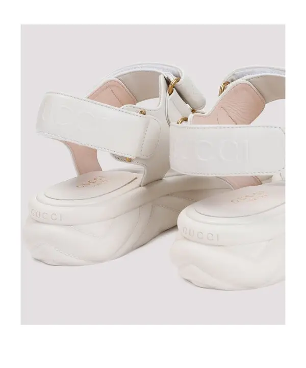 Gucci Double G Quilted Platform Sandals - White