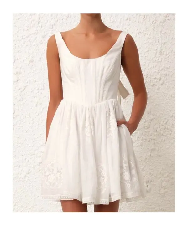 Zimmermann Alight Corset Linen Minidress