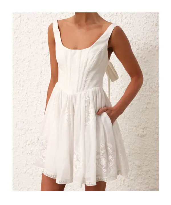 Zimmermann Alight Corset Linen Minidress