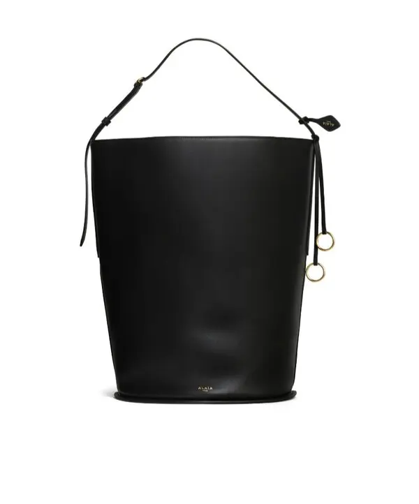 Alaïa Leather Bucket Bag With Metal Charms