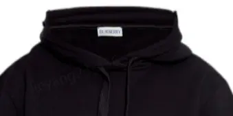 Burberry Logo Printed Drawstring Hoodie - Black