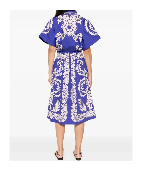 Etro Paisley Printed Midi Dress - Blue