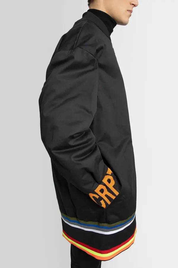 Raf Simons Stripe-detail Zip-fastening Coat