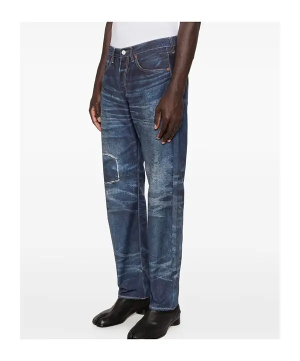 Junya Watanabe Distressed Straight Leg Jeans - Blue