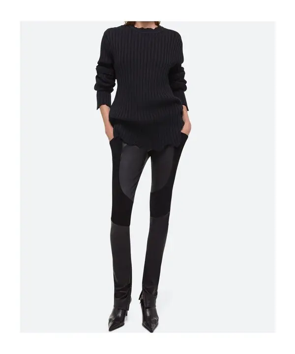 Helmut Lang Distressed Ribbed Knit Jumper