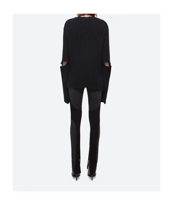 Helmut Lang Distressed Ribbed Knit Jumper