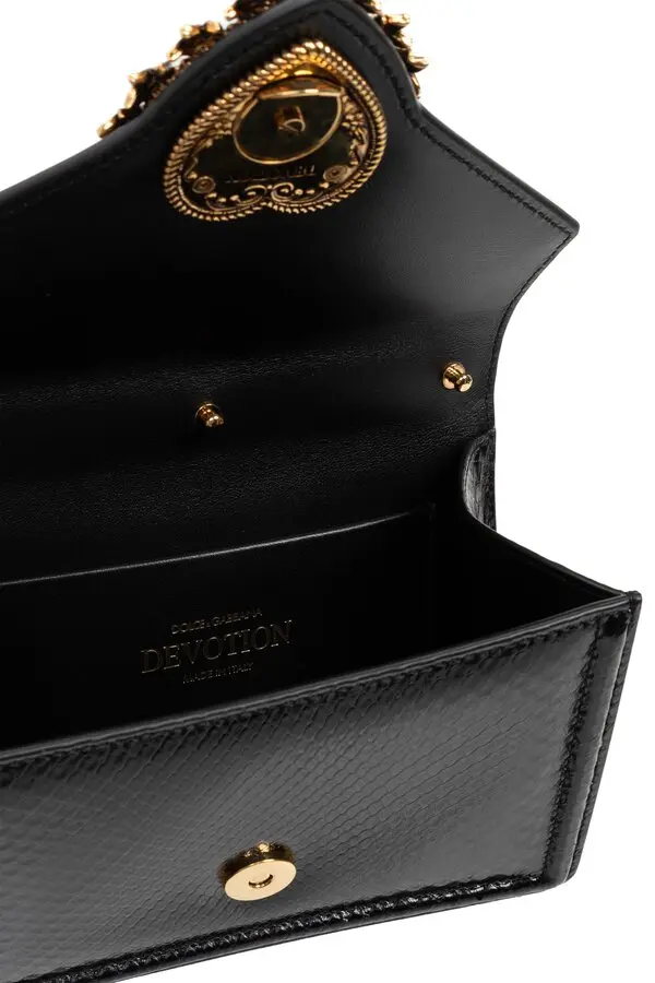 Dolce & Gabbana Devotion Tote Bag With Embellished Heart - Black