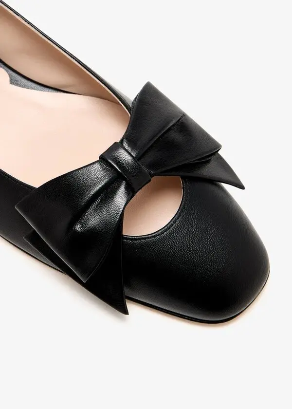 Valentino Garavani Bow Detail Ballet Flats - Black