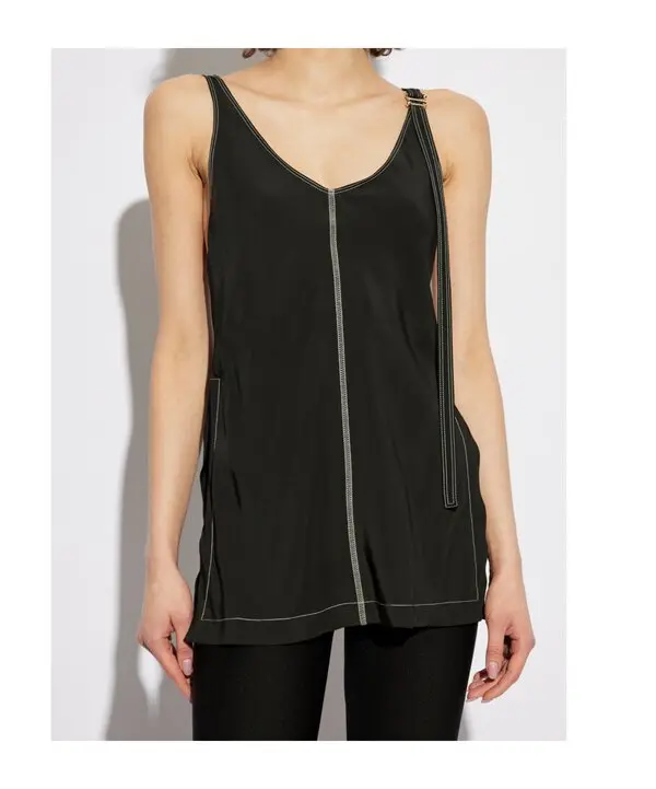 Sportmax Spaghetti Strap Plunge Neck Top