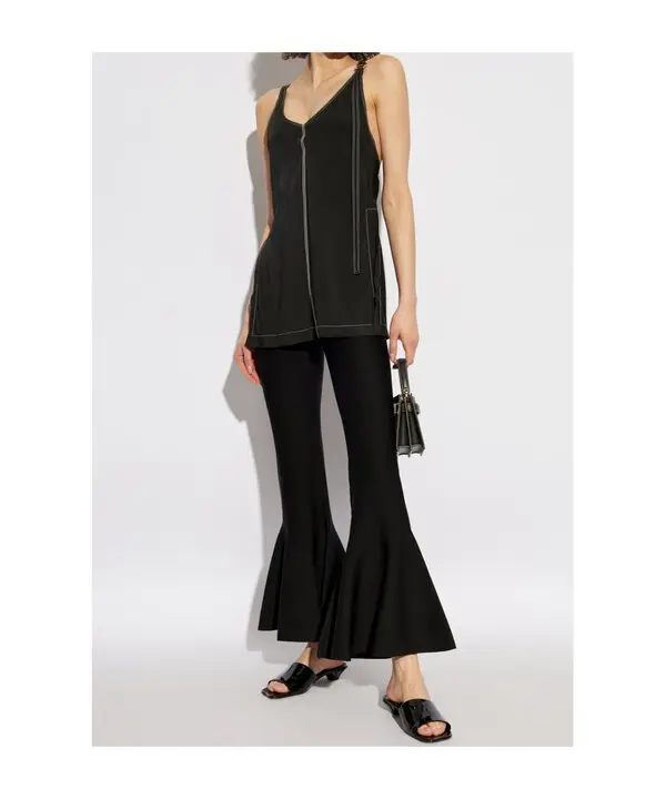 Sportmax Spaghetti Strap Plunge Neck Top