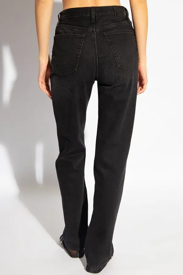 TOTEME Logo Patch Straight Leg Jeans - Black