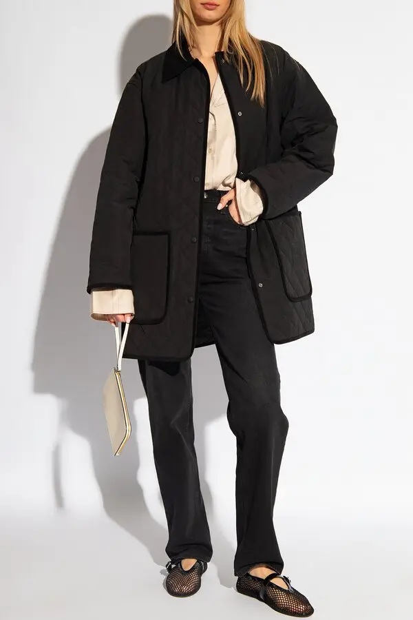 TOTEME Logo Patch Straight Leg Jeans - Black