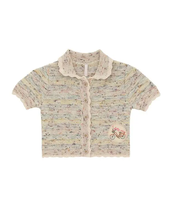 Zimmermann Speckle-knit Short-sleeve Cardigan