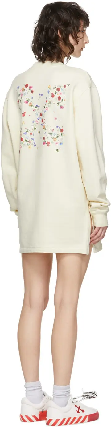Off-White Logo-print Long-sleeve Sweatshirt Dress