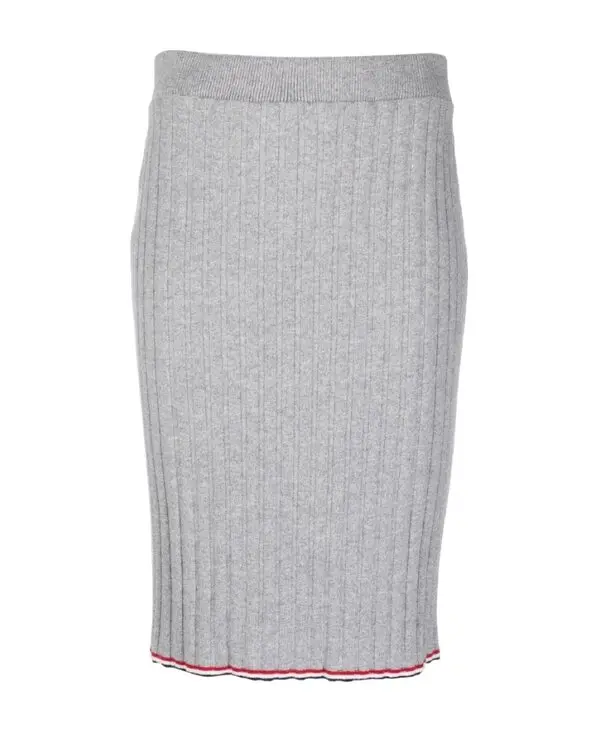 Thom Browne Ribbed-knit Cashmere Pencil Skirt With Striped Detailing