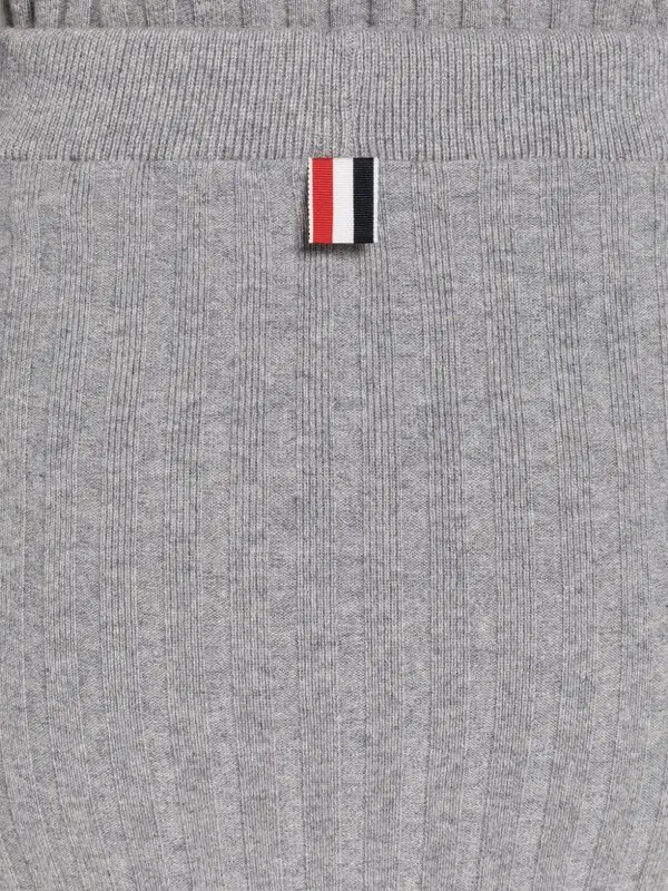 Thom Browne Ribbed-knit Cashmere Pencil Skirt With Striped Detailing