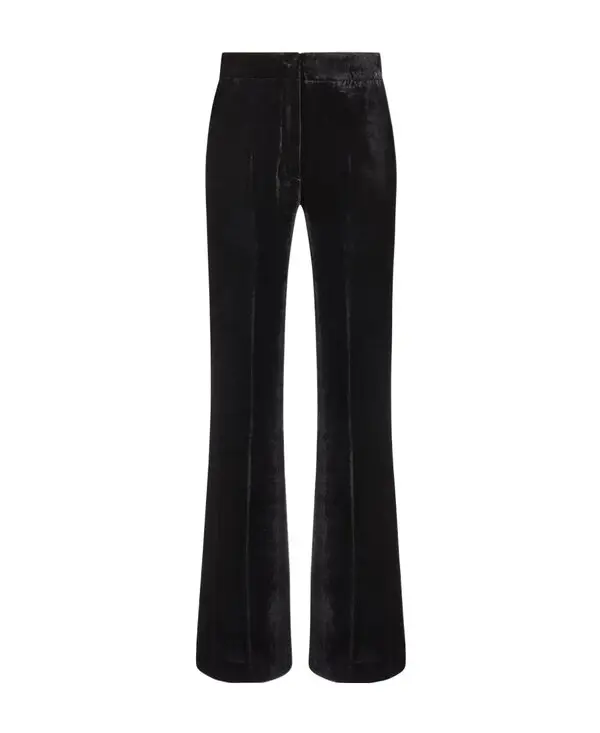 P.a.r.o.s.h Velvet Front Pleated Trumpet Leg Trousers