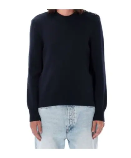 Ami Sailor Crewneck Jumper - Navy Blue