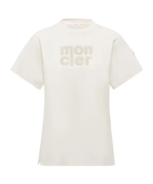 Moncler Logo Embroidered Crewneck T-shirt - White