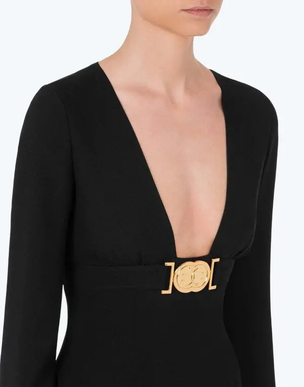 Moschino Smiley Buckled V-neck Dress