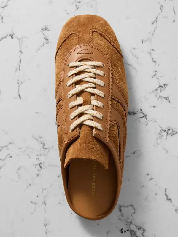 Dries Van Noten Lace-up Backless Slip-on Sneakers - Tan