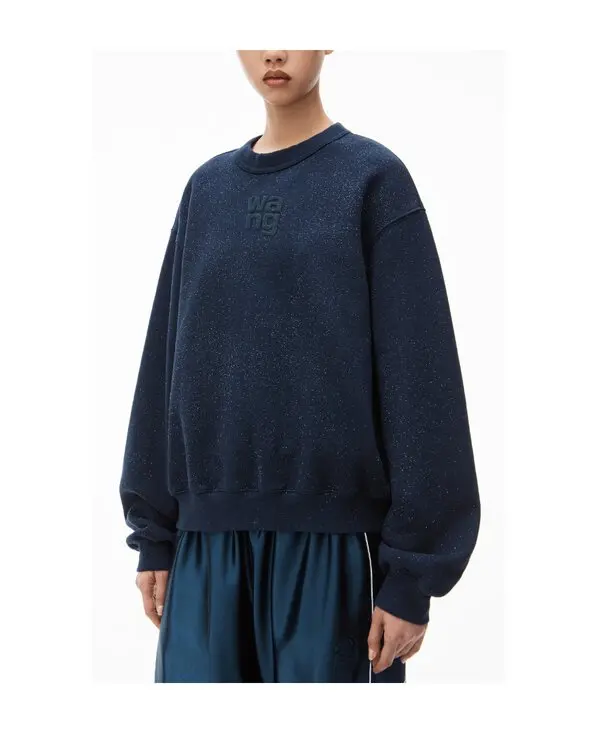 Alexander Wang Stacked Logo Crewneck Sweatshirt