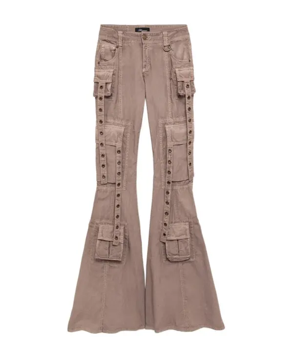 Blumarine Low-rise Flared Cargo Trousers