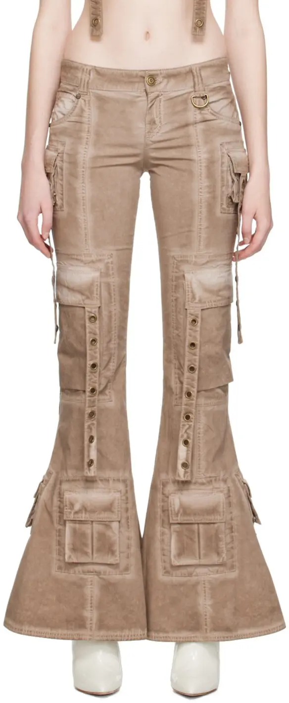 Blumarine Low-rise Flared Cargo Trousers